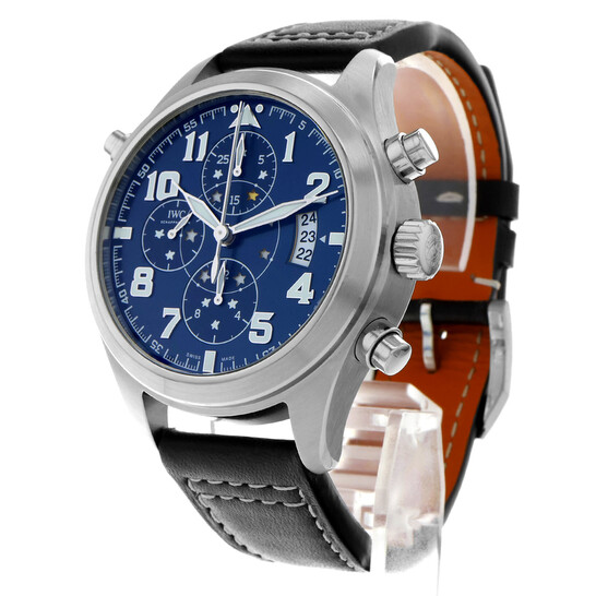 IWC Pre-owned IWC Pilot Double Chronograph Chronograph Midnight Blue ...