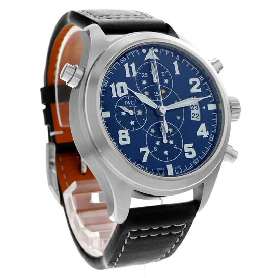 IWC Pre-owned IWC Pilot Double Chronograph Chronograph Midnight Blue ...
