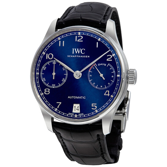 IWC Pre-owned IWC Portugieser Automatic Blue Dial Men's Watch IW500710 ...