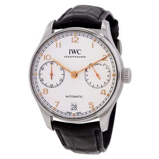 IWC Pre-owned Portuguese Automatic White Dial Men's Watch IW500114 ...