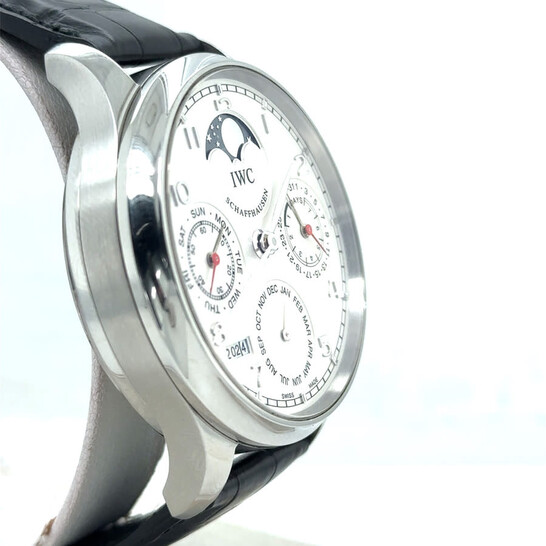 IWC Pre-owned IWC Portuguese Perpetual Calendar Silver Dial Men's Watch ...