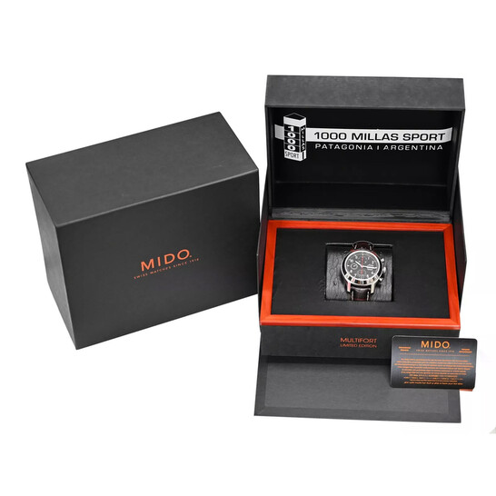 Mido Pre-owned Mido Multifort Patagonia Chronograph Automatic Black ...