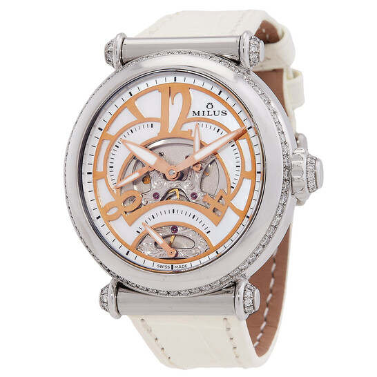Milus Pre-owned Milus Merea Mother of Pearl Dial Automatic Tri ...