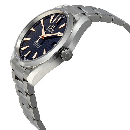 Omega Pre-owned Omega Seamaster Aqua Terra 150 Black, Wave Pattern Dial ...