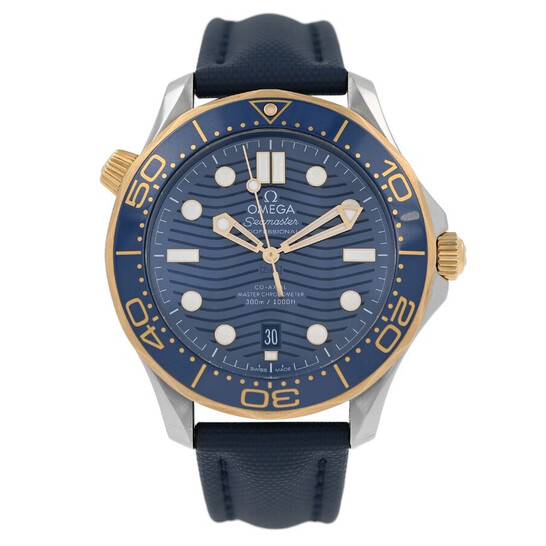 Omega Pre-owned Omega Seamaster Blue Ceramic (Laser-engraved Waves ...