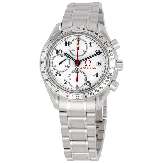 Omega Pre-owned Omega Speedmaster Chronograph Tachymeter White Dial Men ...