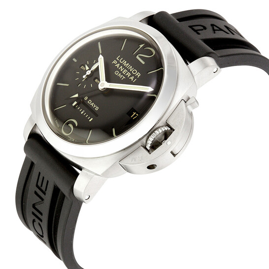 Panerai Pre-owned Panerai Luminor 1950 8 Days GMT Hand Wind Day-Night ...