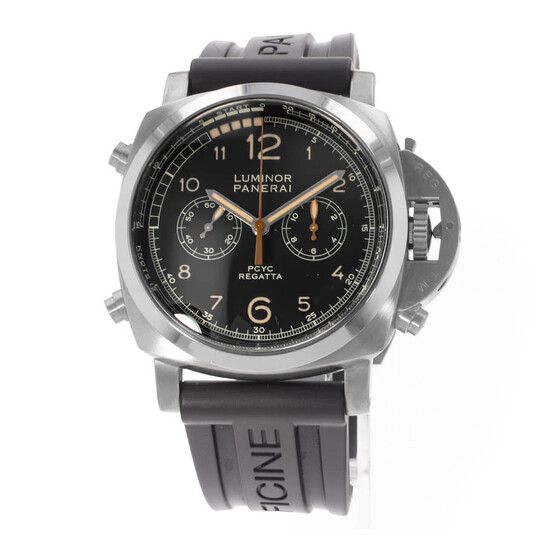 Panerai Pre-owned Panerai Luminor 1950 Chronograph Black Dial Men's ...