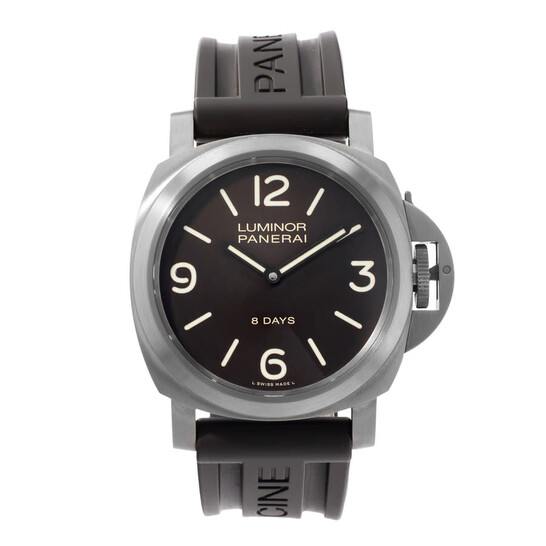 Panerai Pre-owned Panerai Luminor Base 8 Days Acciaio Brown Dial Men's ...