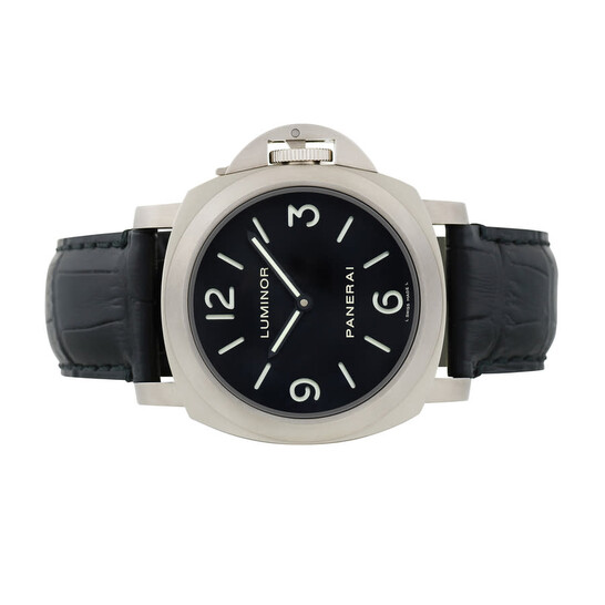 Panerai Pre-owned Panerai Luminor Base Titanium Hand Wind Black Dial ...