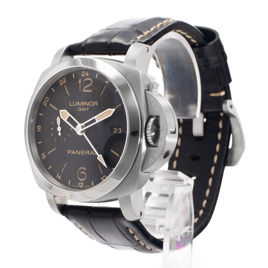 Panerai Pre-owned Panerai Luminor Gmt GMT Automatic Black Dial Men's ...