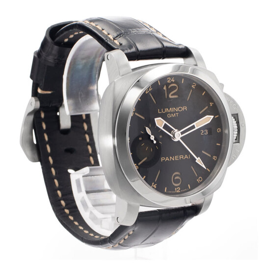 Panerai Pre-owned Panerai Luminor Gmt GMT Automatic Black Dial Men's ...