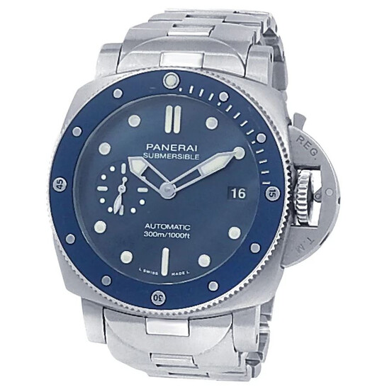 Panerai Pre-owned Panerai Submersible Blu Notte Blue Dial Men's Watch ...