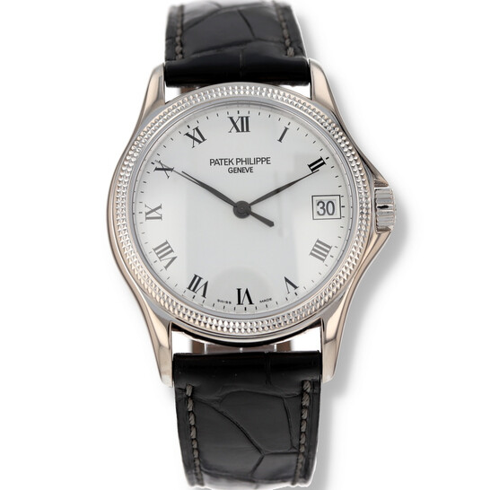 Patek Philippe Pre-owned Patek Philippe Calatrava Automatic White Dial ...