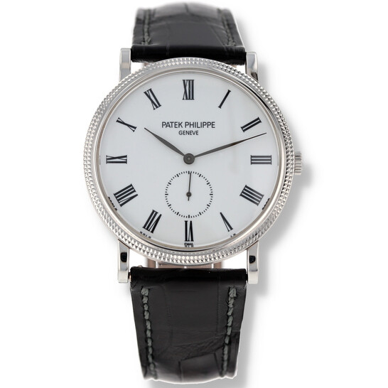 Patek Philippe Pre-owned Patek Philippe Calatrava Hand Wind White Dial ...