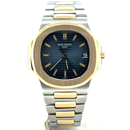 Patek Philippe Pre-owned Patek Philippe Nautilus Automatic Blue Dial ...