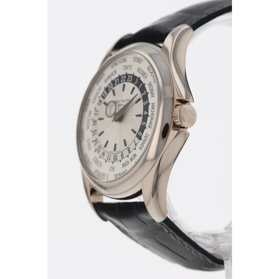 Patek Philippe Pre-owned Patek Philippe World Time GMT White Guilloched ...