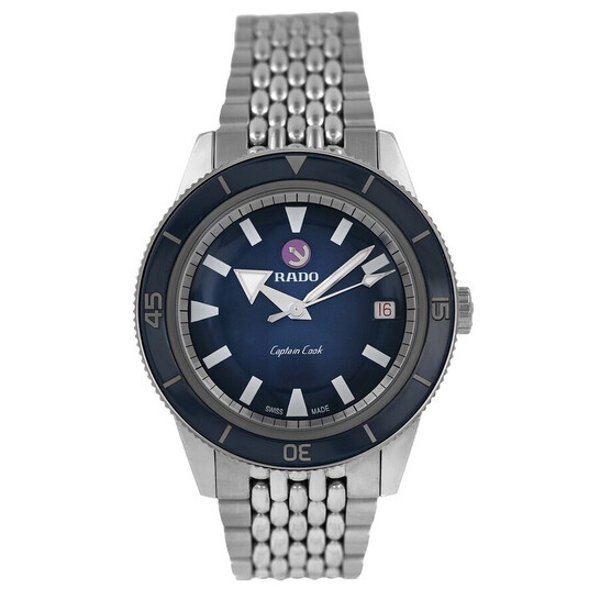 Rado Pre-owned Rado Captain Cook Automatic Blue Dial Men's Watch 763. ...