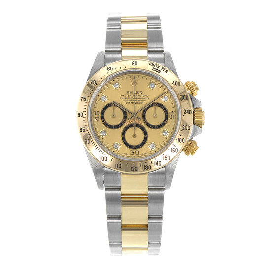 Rolex Pre-owned Rolex Cosmograph Daytona Chronograph Automatic Diamond Champagne Dial Men's ...
