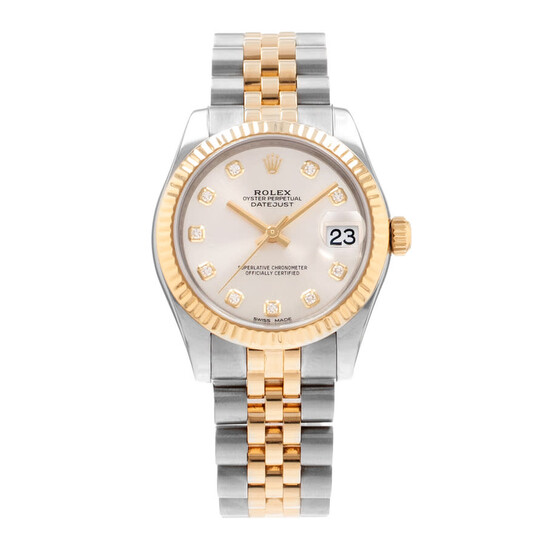 Rolex Pre-owned Rolex Datejust 31 Automatic Chronometer Diamond Silver ...