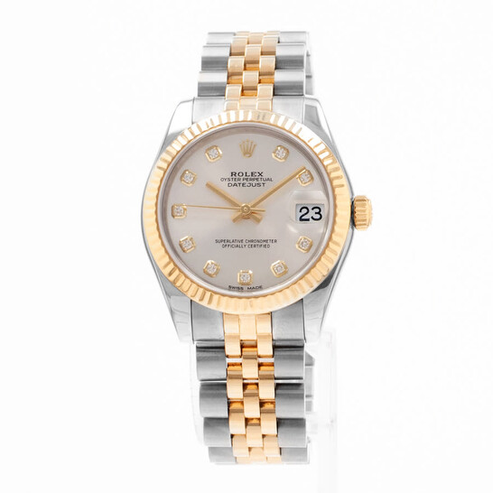 Rolex Pre-owned Rolex Datejust 31 Automatic Chronometer Diamond Silver ...