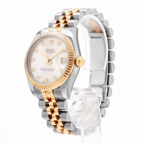 Rolex Pre-owned Rolex Datejust 31 Automatic Chronometer Diamond Silver ...