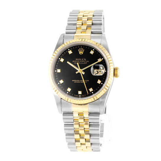 Rolex Pre-owned Rolex Datejust 36 Automatic Chronometer Black Dial Men ...