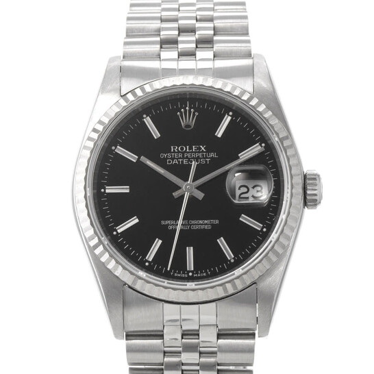 Rolex Pre-owned Rolex Datejust 36 Automatic Chronometer Black Dial Men ...