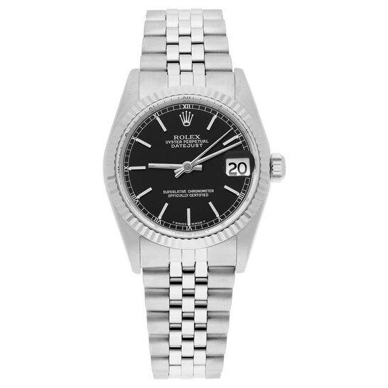 Rolex Pre-owned Rolex Datejust Automatic Black Dial Ladies Watch 68274 ...