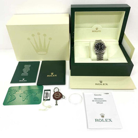 Rolex Pre-owned Rolex Datejust Automatic Chronometer Black Dial Men's ...