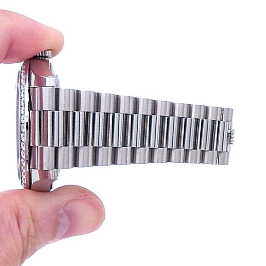 Rolex Pre-owned Rolex Day Date 40 Automatic Chronometer Diamond Silver ...