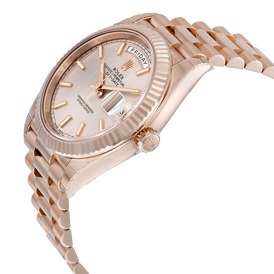 Rolex Pre-owned Rolex Day-Date 40 Sundust Stripe Dial Men's Watch ...