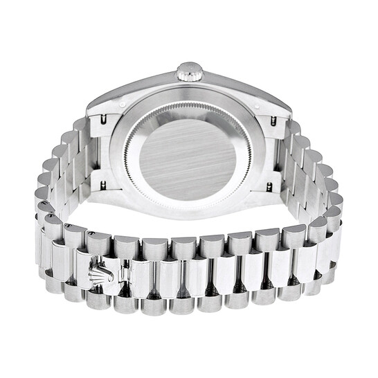 Rolex Pre-owned Rolex Day-Date Ice Blue Diagonal Motif Dial Men's Watch ...