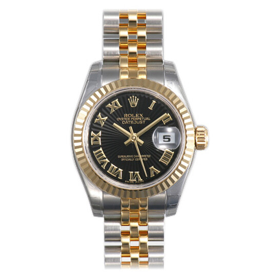 Rolex Pre-owned Rolex Lady-Datejust Black Sunbeam Dial Ladies Watch ...