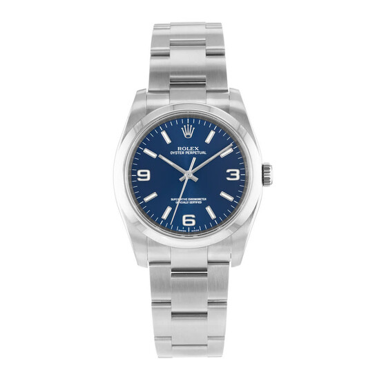 Rolex Pre-owned Rolex Oyster Perpetual 36 Automatic Chronometer Blue Dial Men's Watch 116000 ...