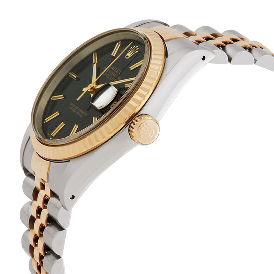 Rolex Pre-owned Rolex Oyster Perpetual Automatic Chronometer Black Dial ...