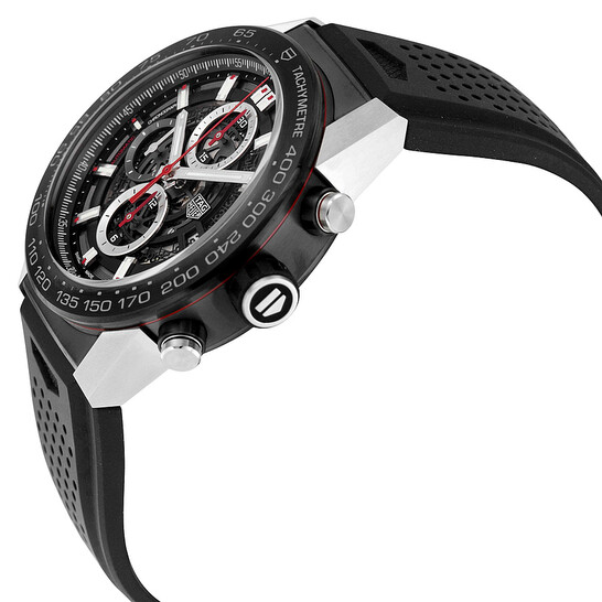 Tag Heuer Pre-owned Tag Heuer Carrera Calibre Heuer 01 Chronograph Tachymeter Skeleton Dial Men ...