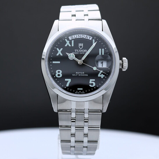 Tudor Pre-owned Tudor Date + Day Automatic Black Dial Men's Watch 76200 ...