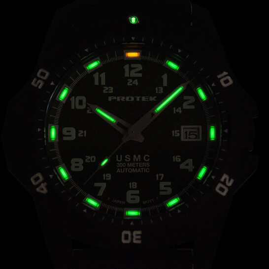 Protek Dive Usmc 1210 Automatic Green Dial Men's Watch PT1215 ...
