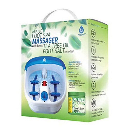 Pursonic Foot Spa Massager with Tea Tree Oil Foot Salt Scrub (Heating ...
