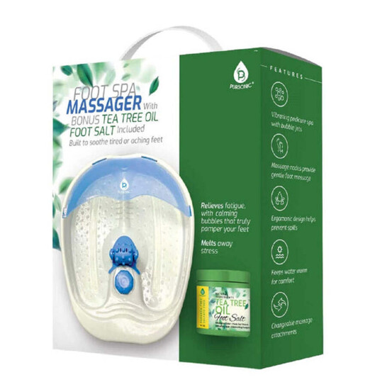 Pursonic Foot Spa Massager with Tea Tree Oil Foot Salt Scrub (Warming ...