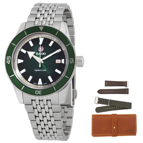 Rado Captain Cook Automatic Green Dial Men's Watch R32505318 ...