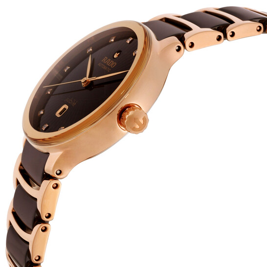 Rado Centrix Automatic Diamond Brown Dial Ladies Watch R30019732 ...