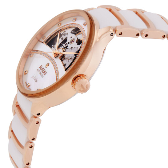 Rado Centrix Automatic Diamond White Mother of Pearl Dial Ladies Watch ...