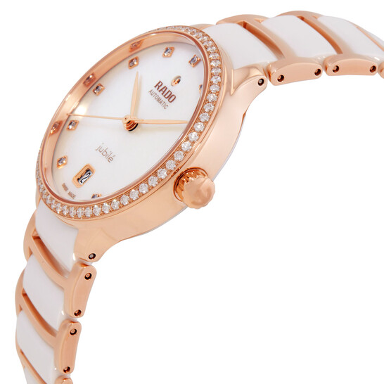 Rado Centrix Automatic Diamond White Mother of Pearl Dial Ladies Watch ...