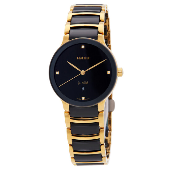 Rado Centrix Diamonds Quartz Black Dial Ladies Watch R30025712 ...
