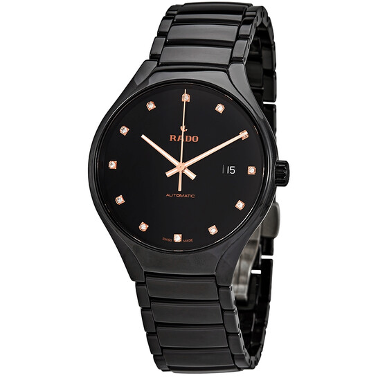 Rado True Automatic Diamond Black Dial Men's Watch R27056732 ...