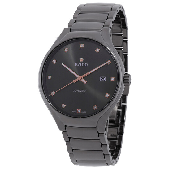 Rado True Automatic Diamond Black Dial Unisex Watch R27057732 ...