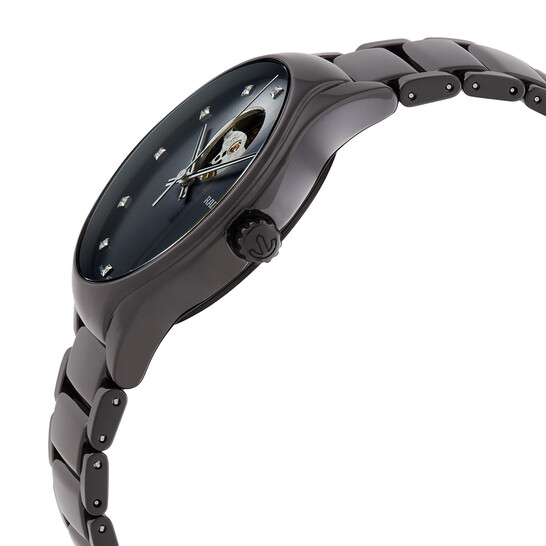 Rado True Round Secret Diamonds Automatic Black Dial Unisex Watch ...