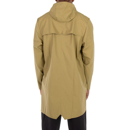Rains Khaki Lightweight Waterproof Long Jacket, Size X-Small 1202044 ...
